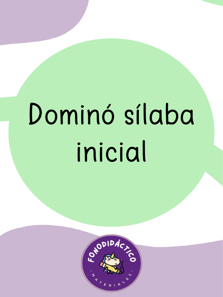 Dominó de Sílabas Iniciales para Niños | PDF