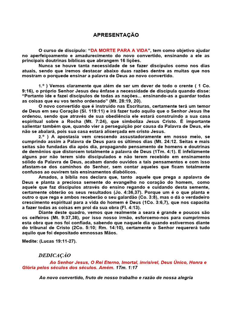 Discipulado-Professor - 2024 | PDF | Jesus | Bíblia