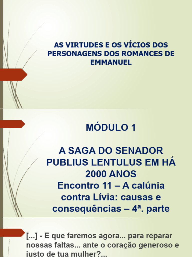 A Saga de Publius Lentulus Encontro 12 | PDF | Amor