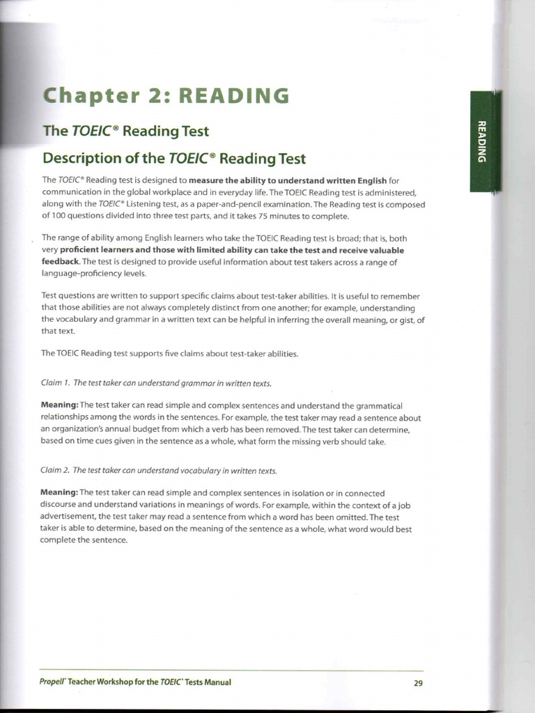 Toeic Reading Introduction | PDF