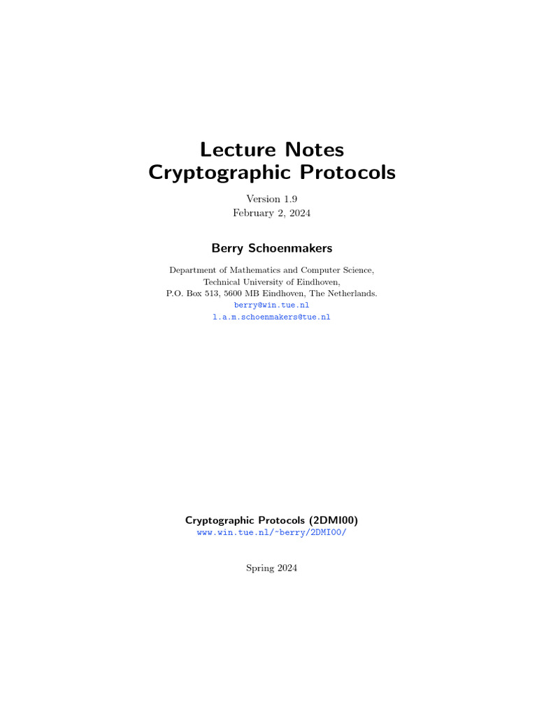 Lecture Notes | PDF | Cryptography | Computational Complexity Theory Lecture Notes | PDF | Cryptography | Computational Complexity Theory