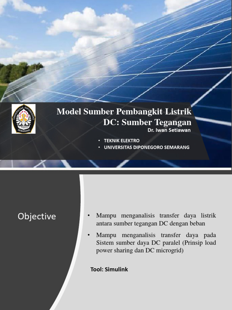 Materi 1 Model Sumber Pembangkit Listrik DC | PDF | Sains & Matematika