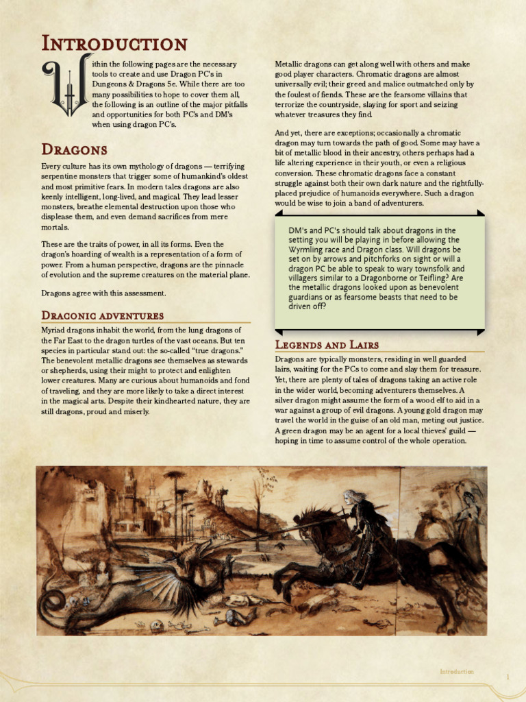 Play As A Dragon D&D 5e | PDF