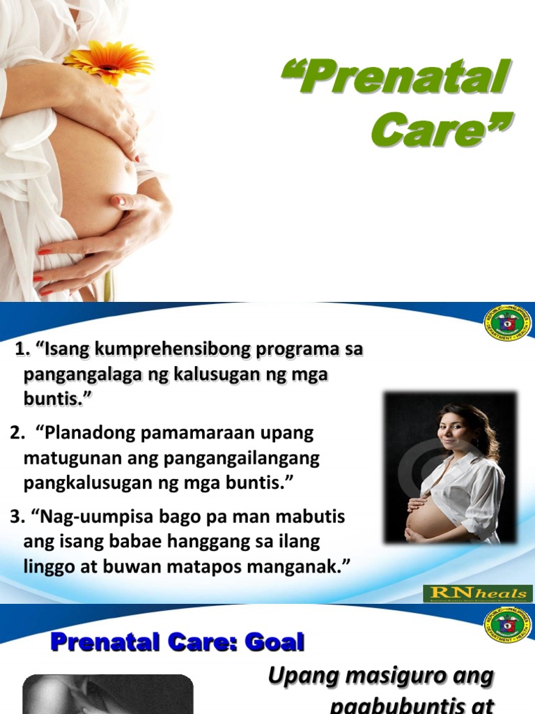 Mother's Class On Prenatal Care Mix English and Tagalog | PDF