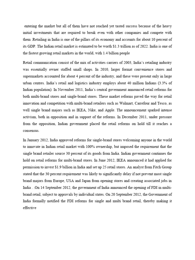 India’s Retail Market Overview and Strategies | PDF | Retail | Marketing