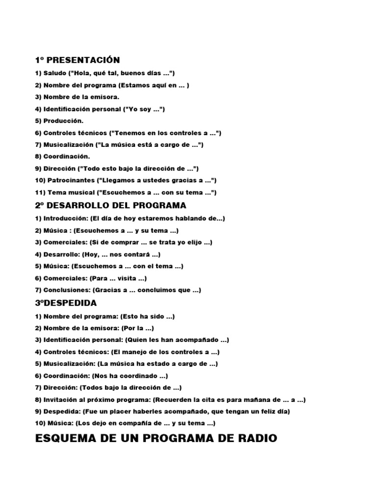 Esquema Programa | PDF | Radiodifusión