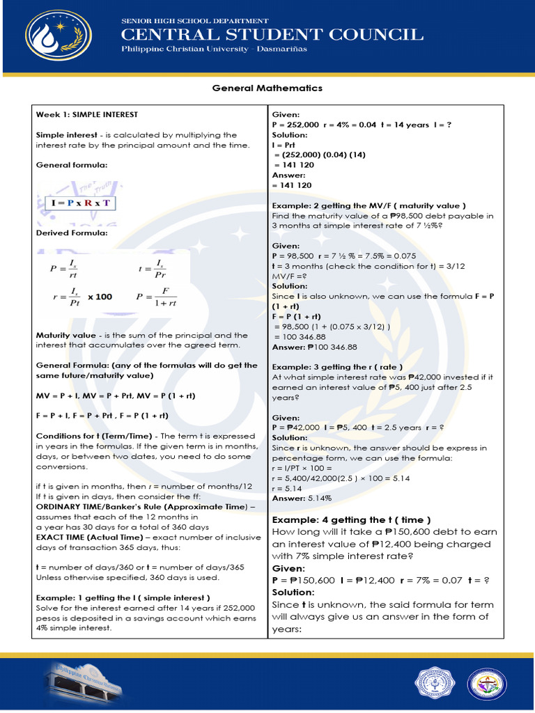 CSC GM Reviewer 23-24 | PDF | Present Value | Interest