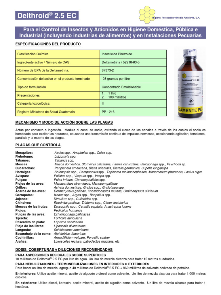 Folleto Delthroid 2.5 EC 2017 | PDF | Insectos | Insectos y humanos