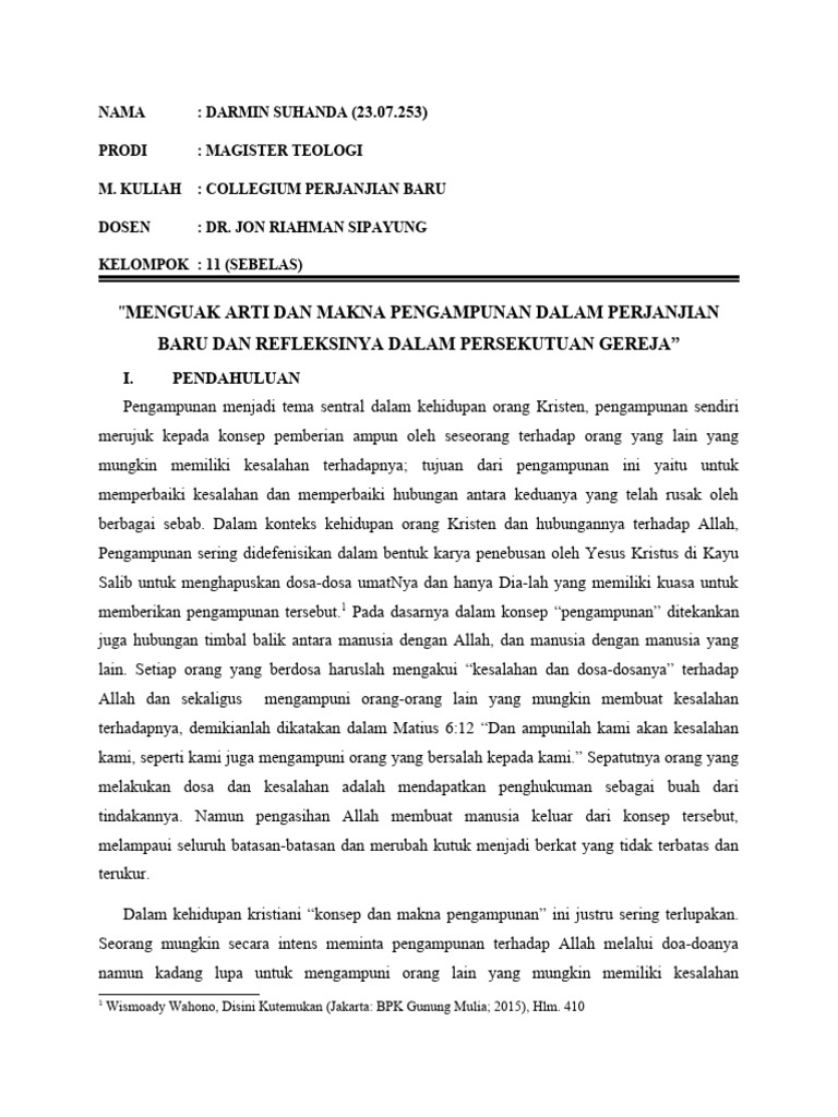Arti dan Makna Pengampunan Kristen | PDF