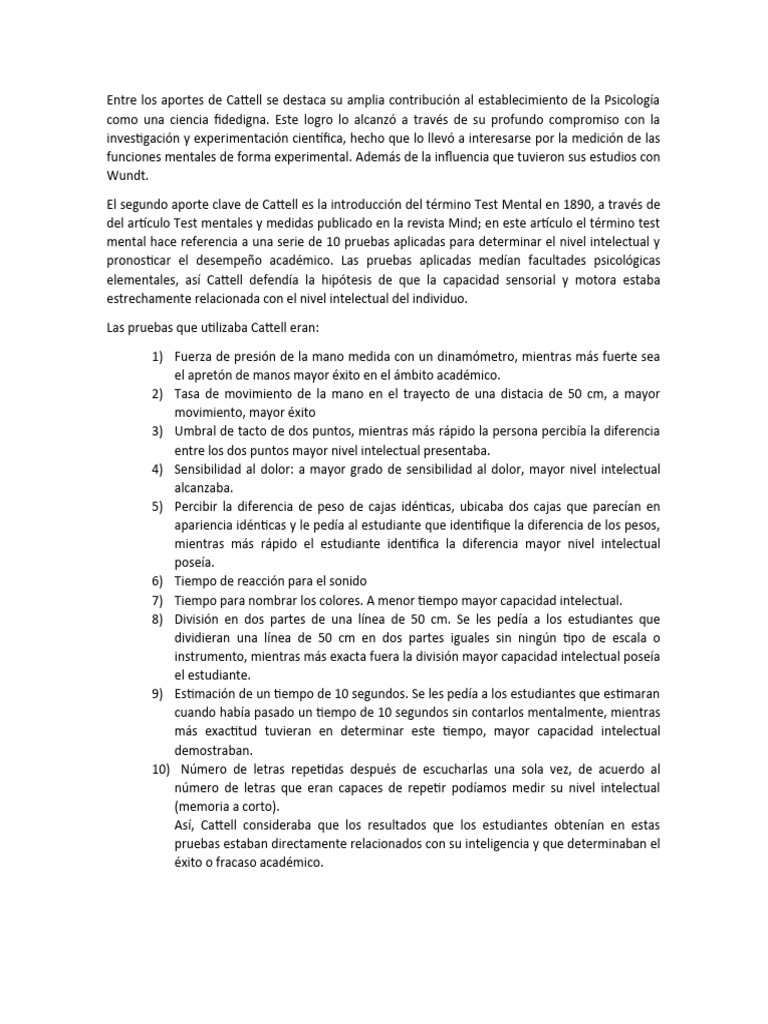 Cattell | PDF | Mente | Sicología