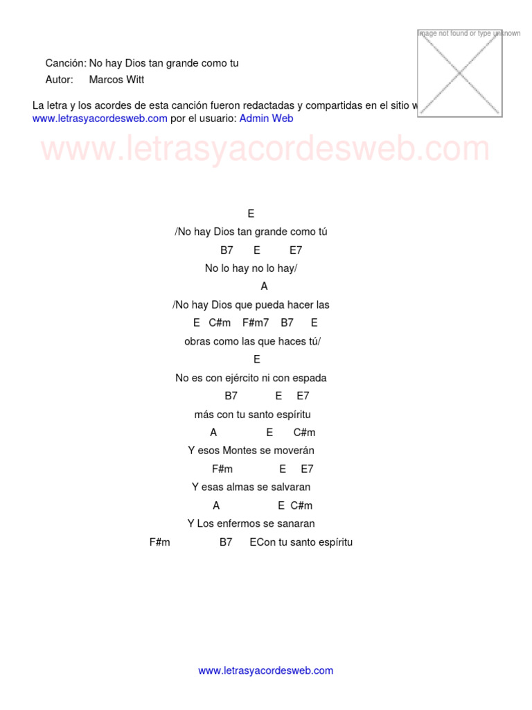 No Hay Dios Tan Grande Como Tu Marcos Witt 15323 | PDF