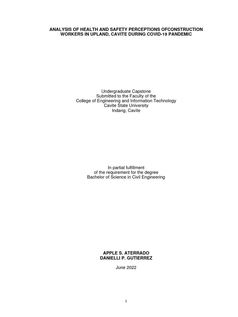 Capstone 32 Preliminary Pages | PDF | Occupational Safety And Health