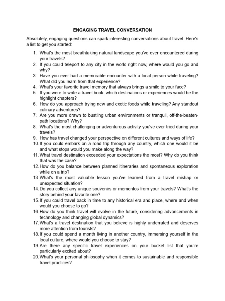 Travel Conversation | PDF | Travel