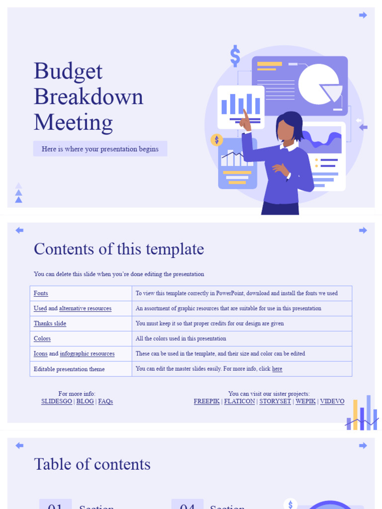 Budget Breakdown Meeting Template | PDF | Planets | Saturn
