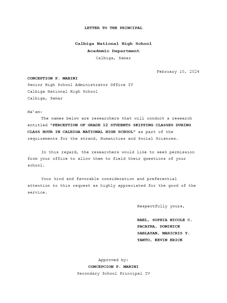 LETTER TO THE Principal | Download Free PDF | Observation | Intelligence