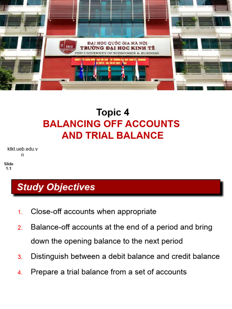 Balancing Off Accounts and Trial Balance | PDF | Debits And Credits ...