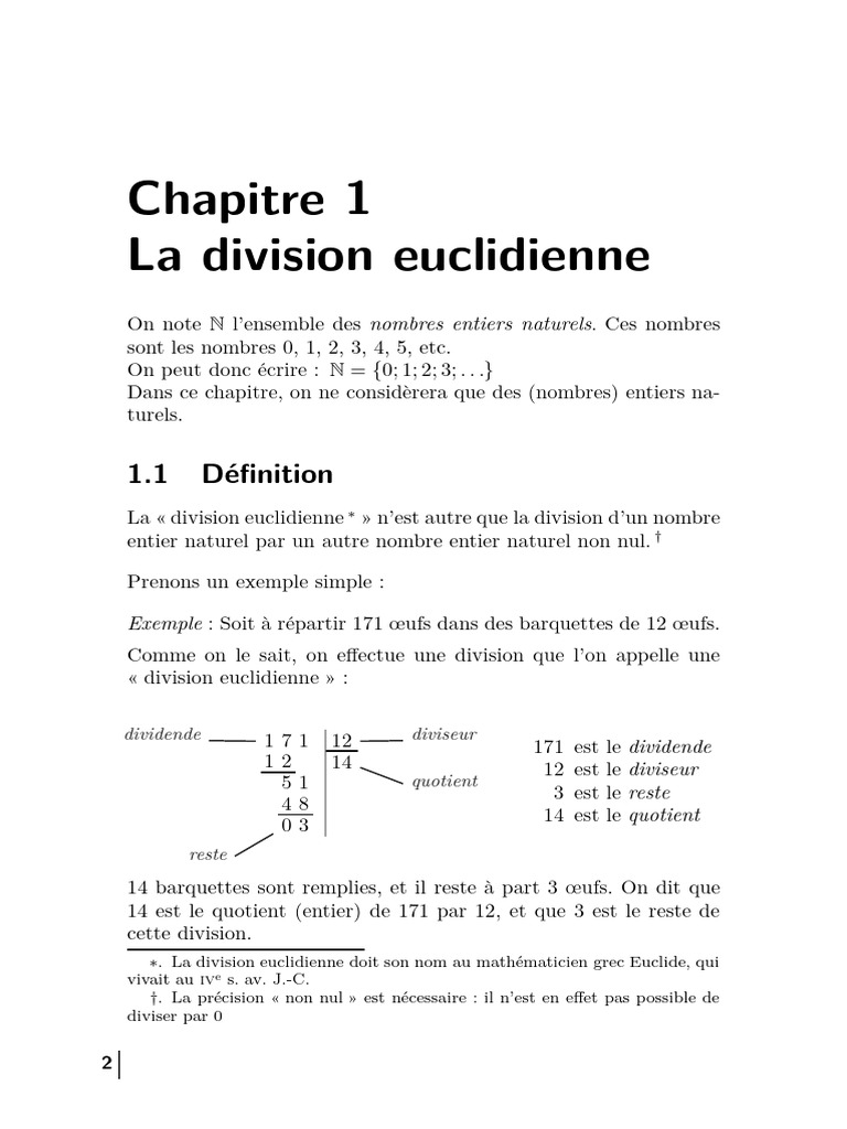 Introduction à la division euclidienne | PDF | Nombre premier | Entier ...