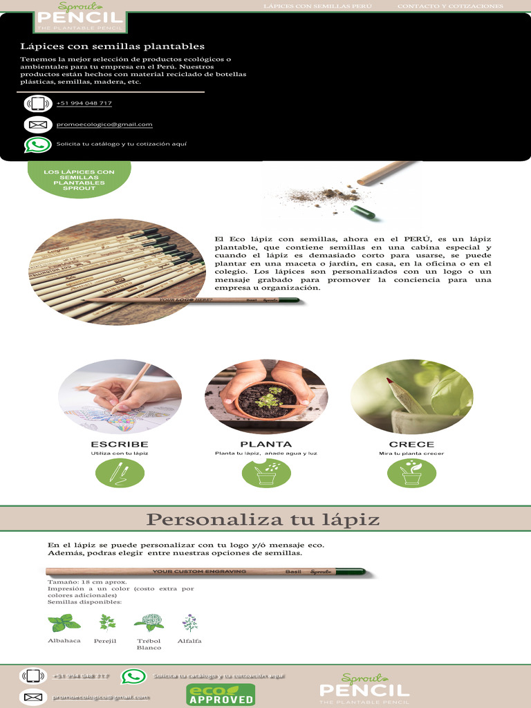 Lápices Con Semillas PERÚ | PDF