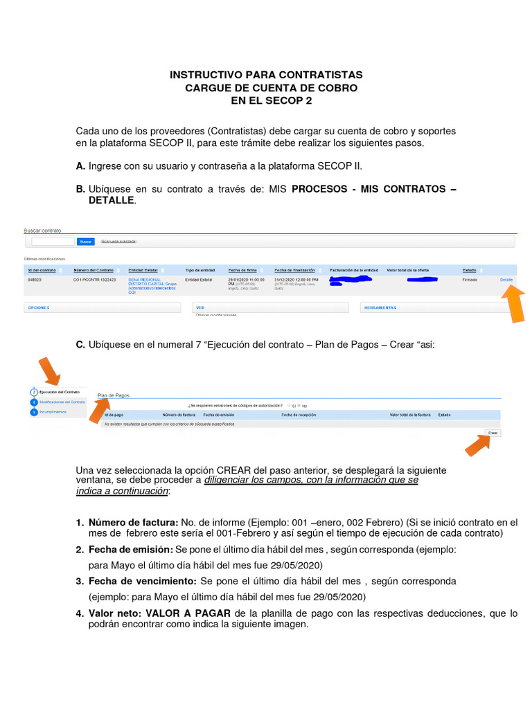 Instructivo Cargue Planilla de Pago de Honorarios Secop 2 (Consolidado) | PDF | Zip (formato de ...