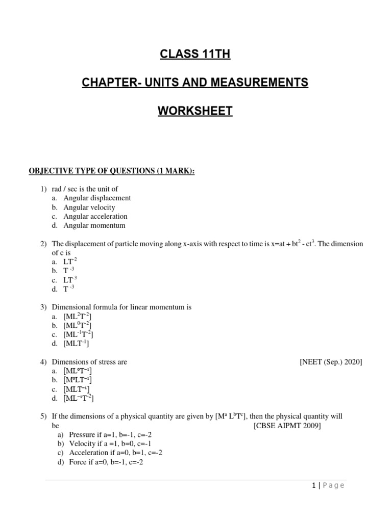 1-Units and Measurements | Download Free PDF | Force | International ...