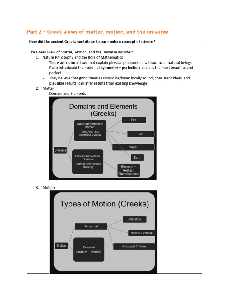 Greek Views on Matter and Motion | PDF | Science | Physical Sciences