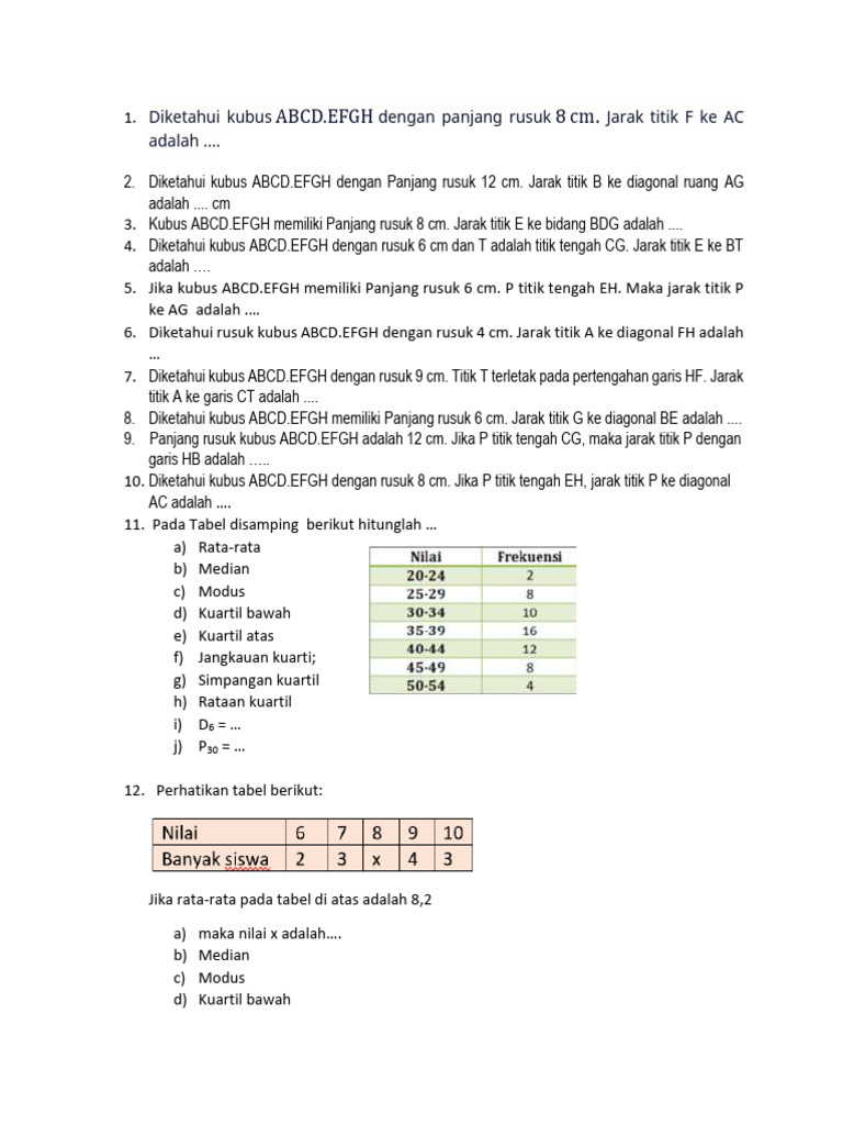 Latihan SOAL MTK Wajib - XII | PDF