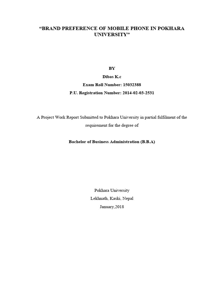 Brand Preference of Mobile Phone in Pokhara Universit1 | PDF | Brand ...