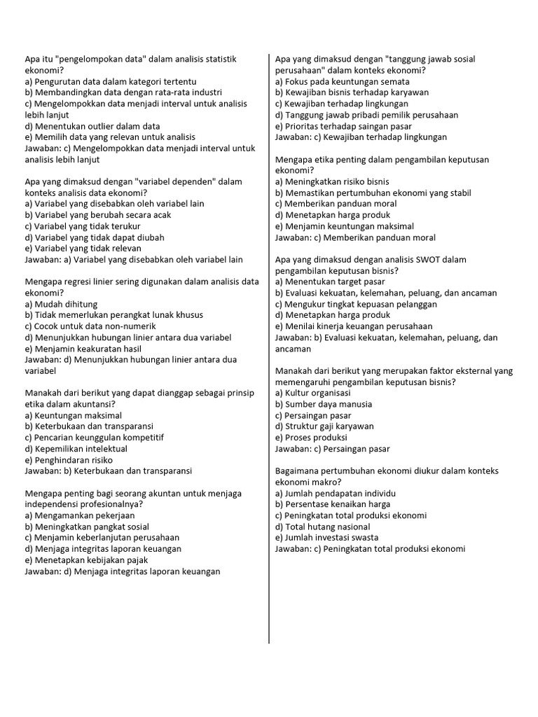 Soal Uas Susulan Pie - B | PDF