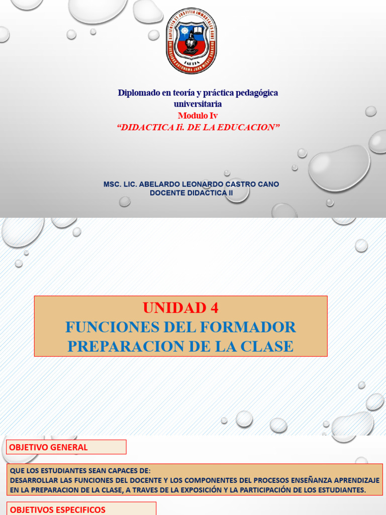 Presentacion Unidad 4 Funciones Del Formador | PDF
