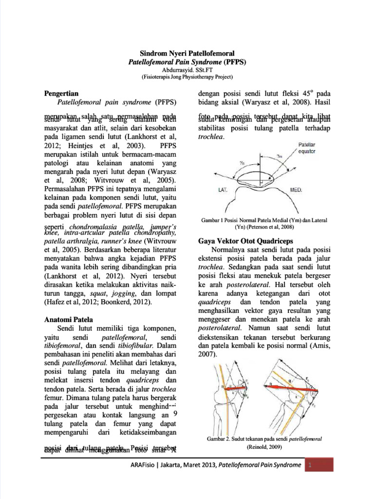 PDF Patellofemoral Pain Syndrome1 - Compress | PDF