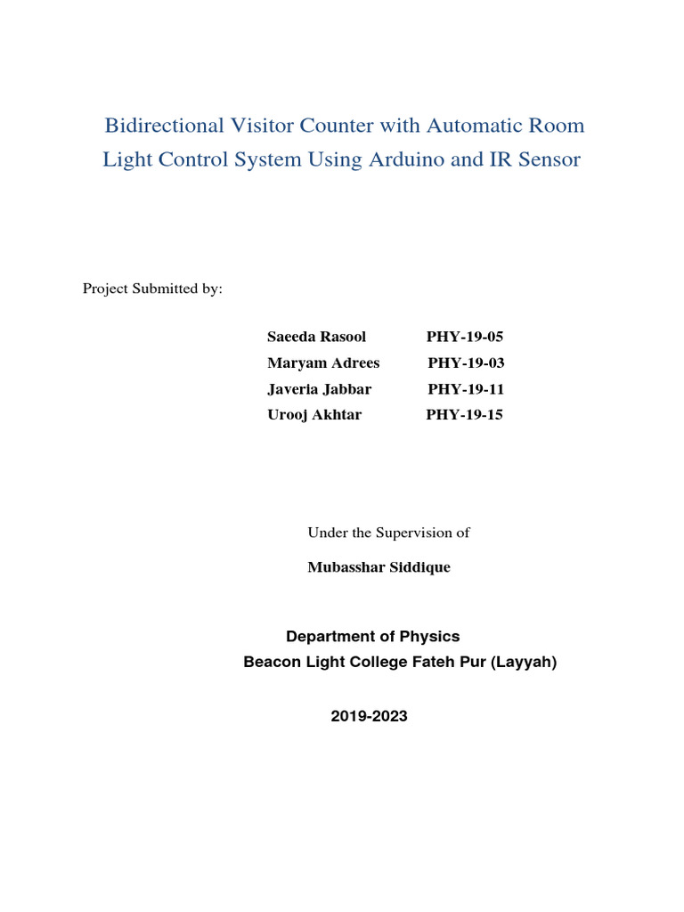 Visitor Counter Report Final | PDF | Arduino | Rectifier