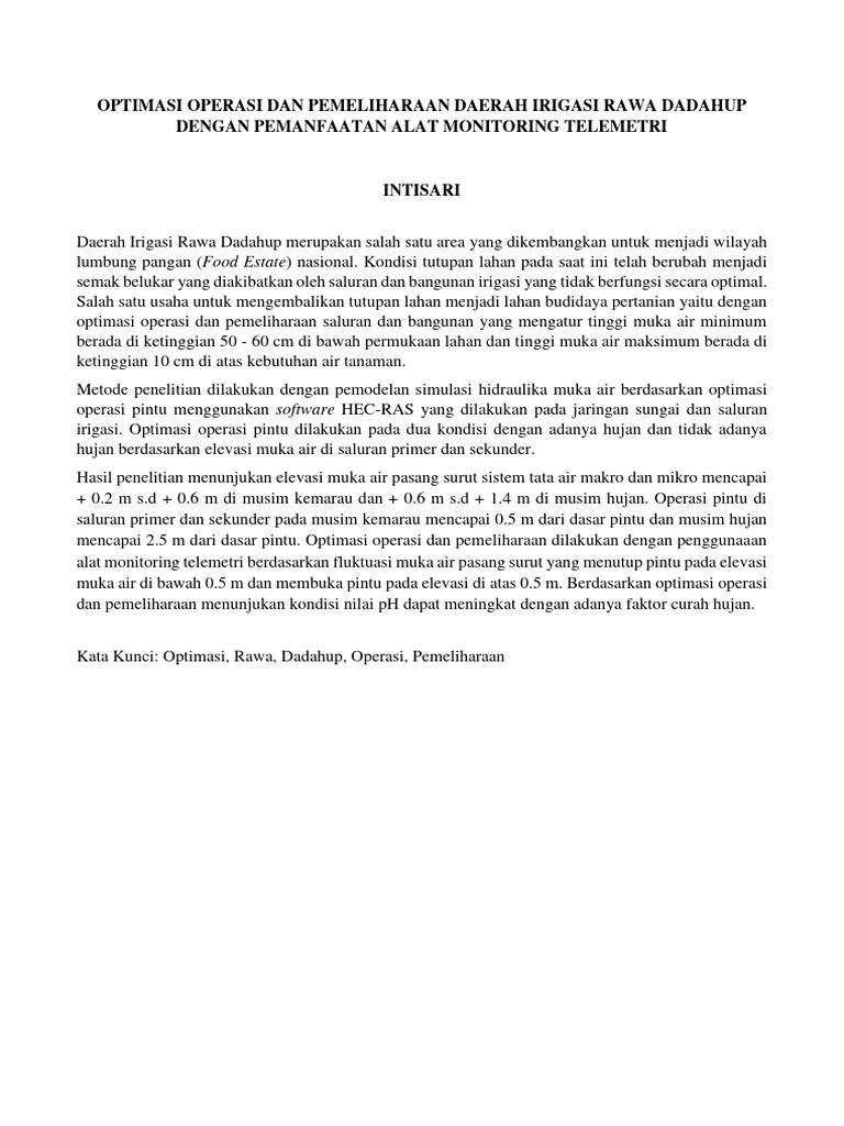 Intisari Dan Abstract Tesis | PDF