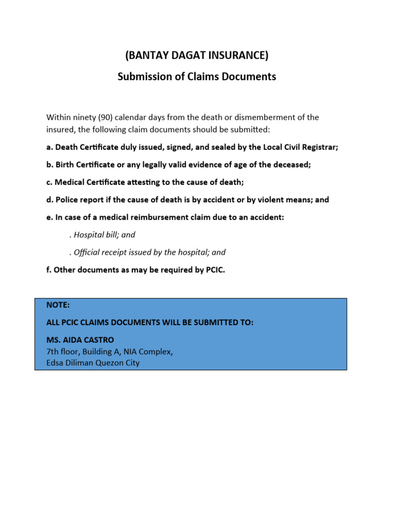 Bantay Dagat Insurance Claim PCIC | PDF