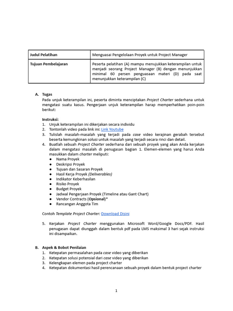 Unjuk Keterampilan - Menguasai Pengelolaan Proyek Untuk Project Manager | PDF