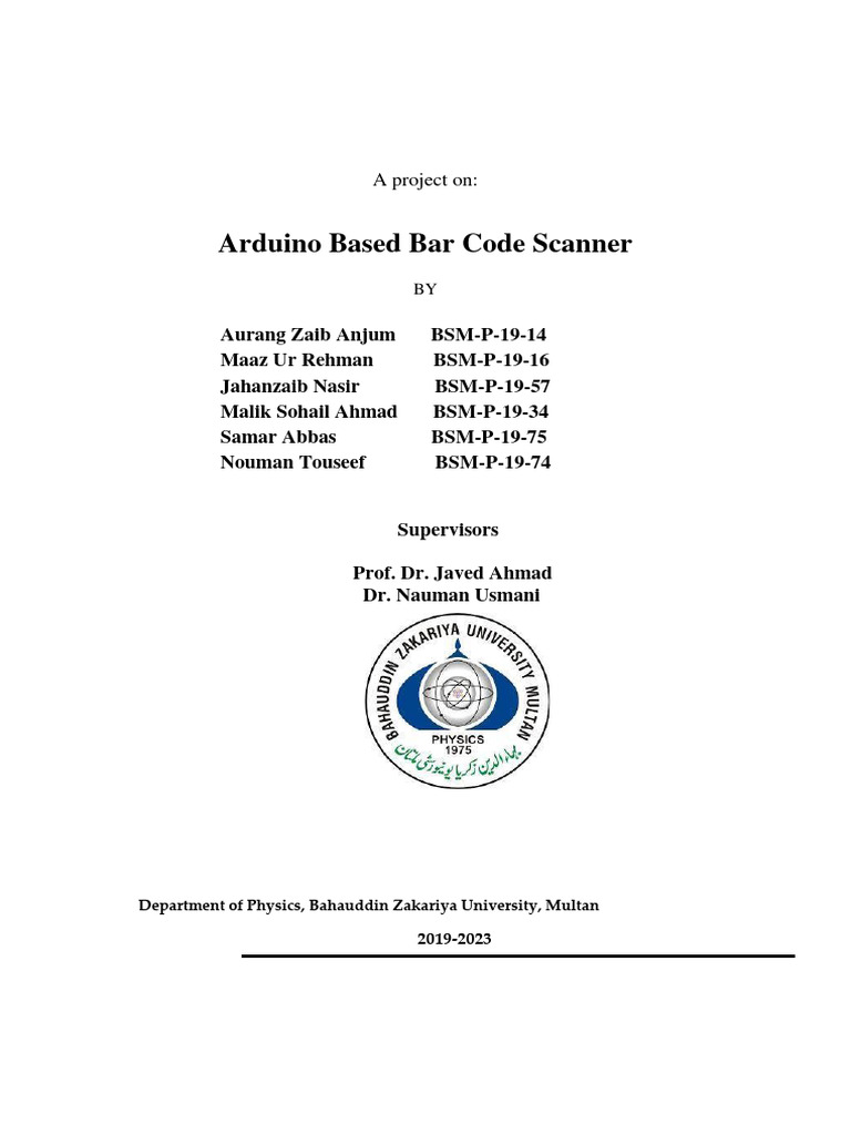 Arduino Based Bar Code Scanner | PDF | Barcode | Rectifier