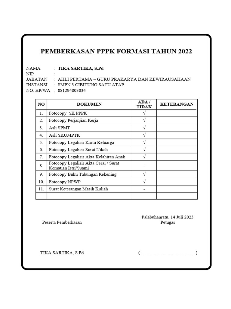 Cover Pemberkasan | PDF