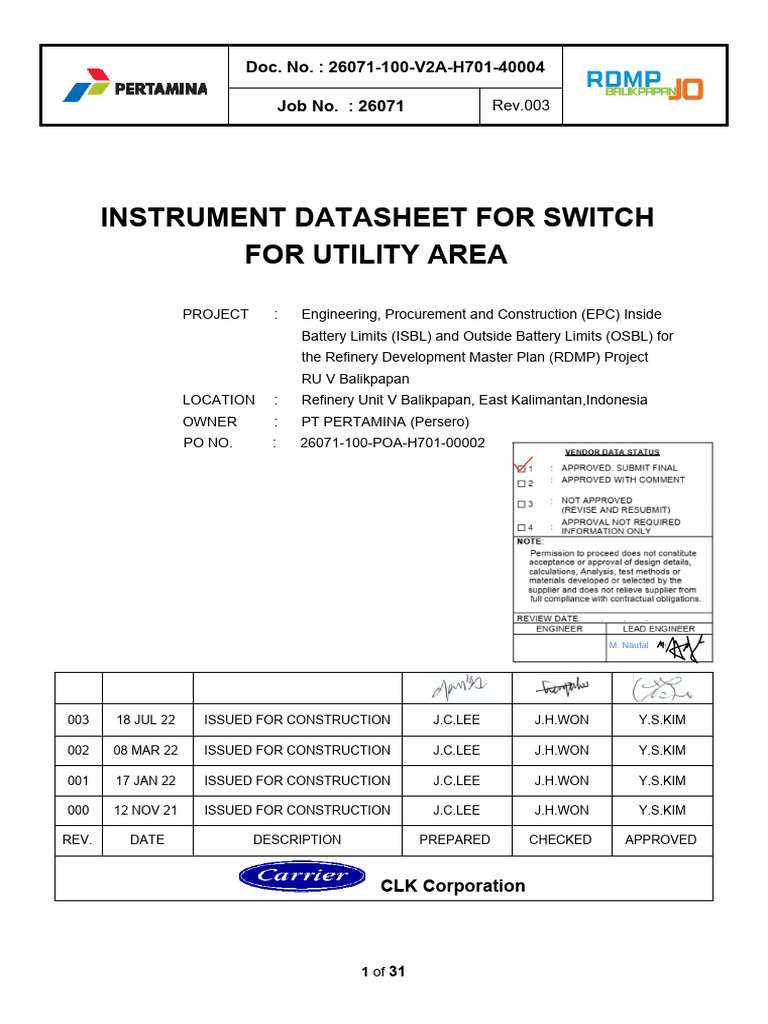 Instrument Datasheet for Switch | PDF | Calibration | Alternating Current