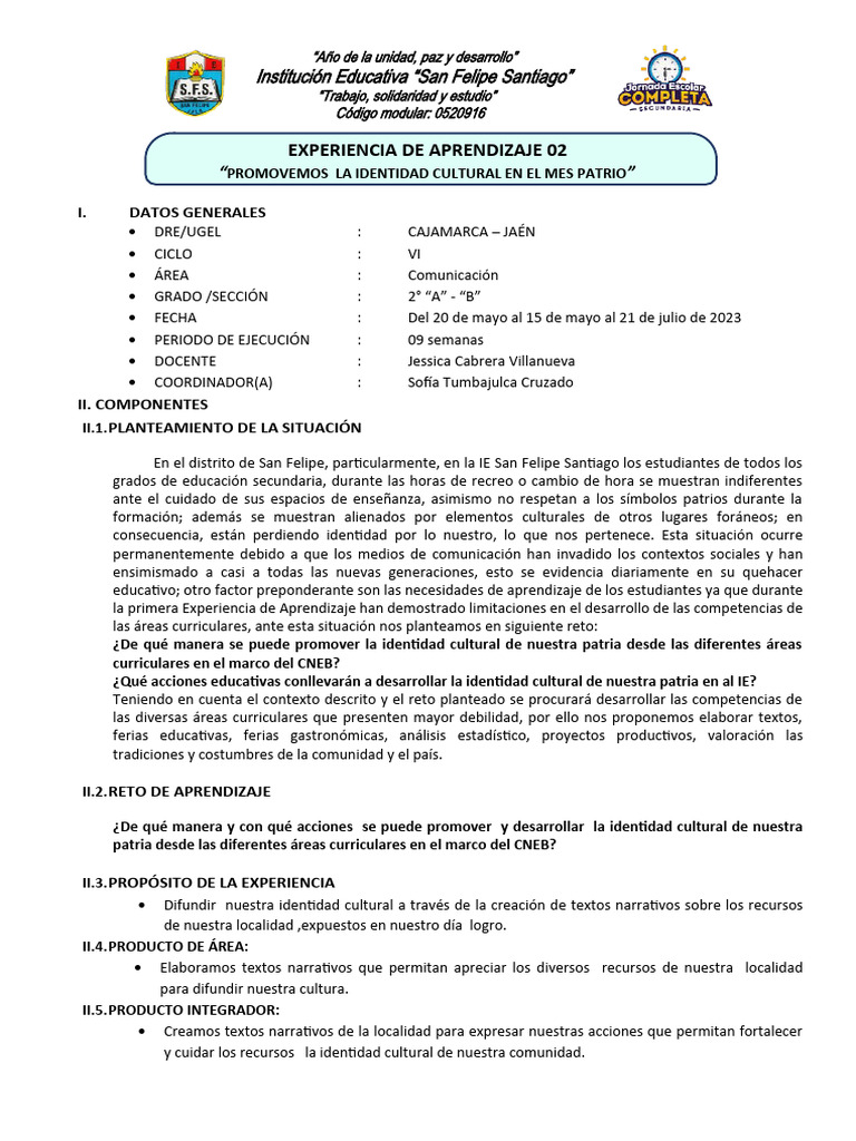 Eda 2-Segundo de Secundaria Comunicacion | PDF