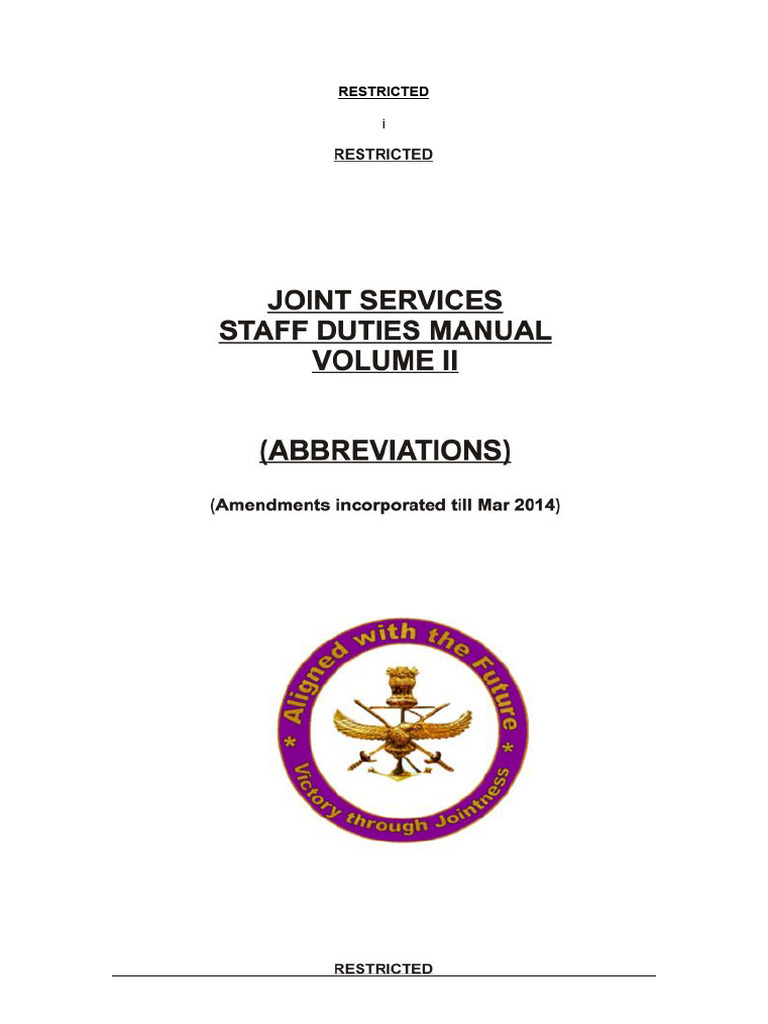 Appx C Abbreviations JSSD VOL II 2014 | PDF | Military Rank | Sergeant