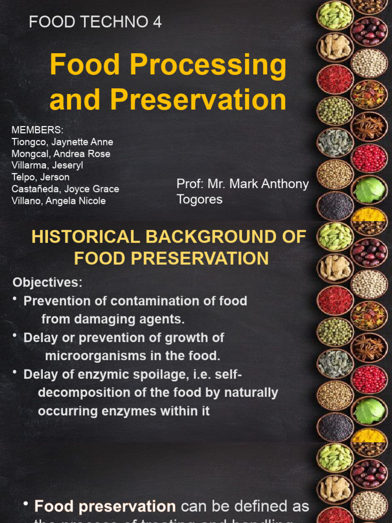 Historical Background of Food Preservation | PDF | Food Preservation ...