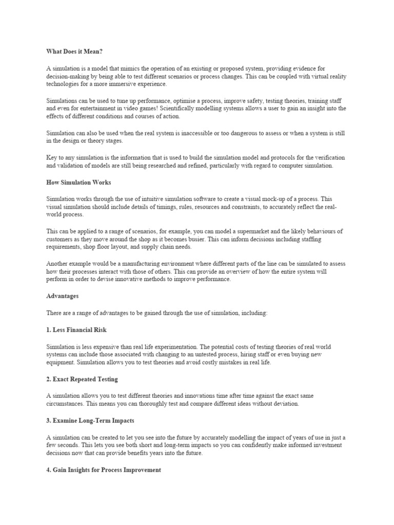 Simulation | PDF | Simulation