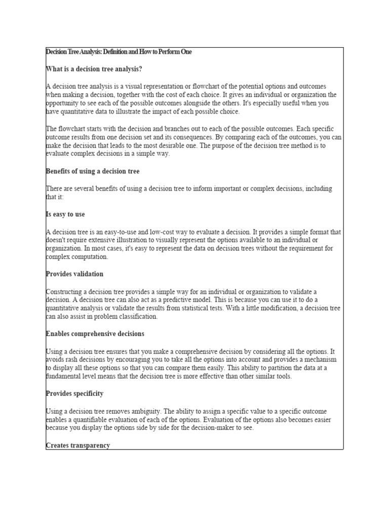 Decision Tree Analysis | PDF | Decision Making | Information