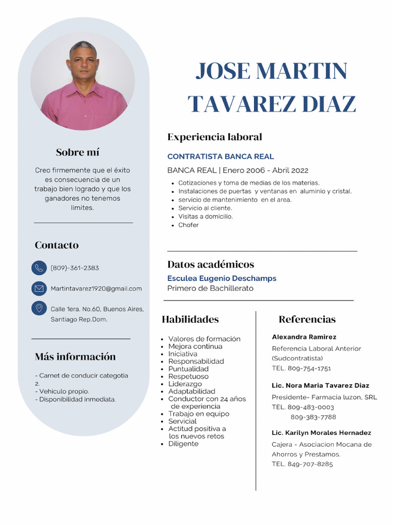 Curriculum JOSE MARTIN TAVAREZ DIAZ | PDF