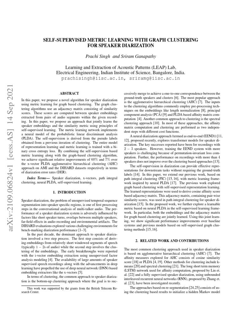 2021-Self-Supervised Metric Learning With Graph Clustering | PDF | Cluster Analysis | Matrix ...