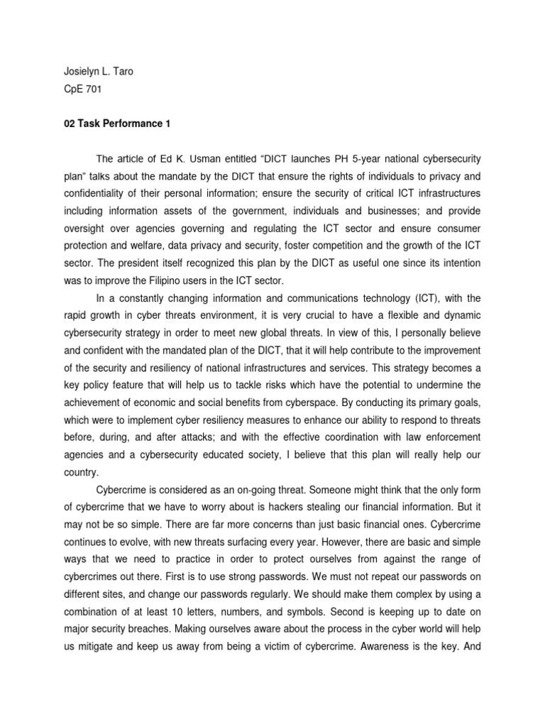 Prelim Task Performance - ComNetSec - Taro | PDF | Computer Security ...