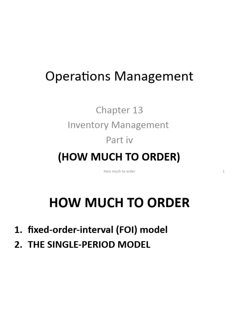 Inventory Order Models Guide | PDF | Probability Distribution | Economies