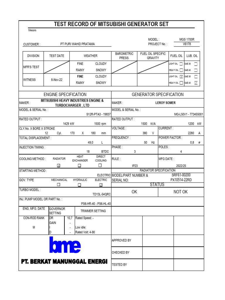 Test Record Smi Tower V6178 | PDF | Horsepower | Turbocharger
