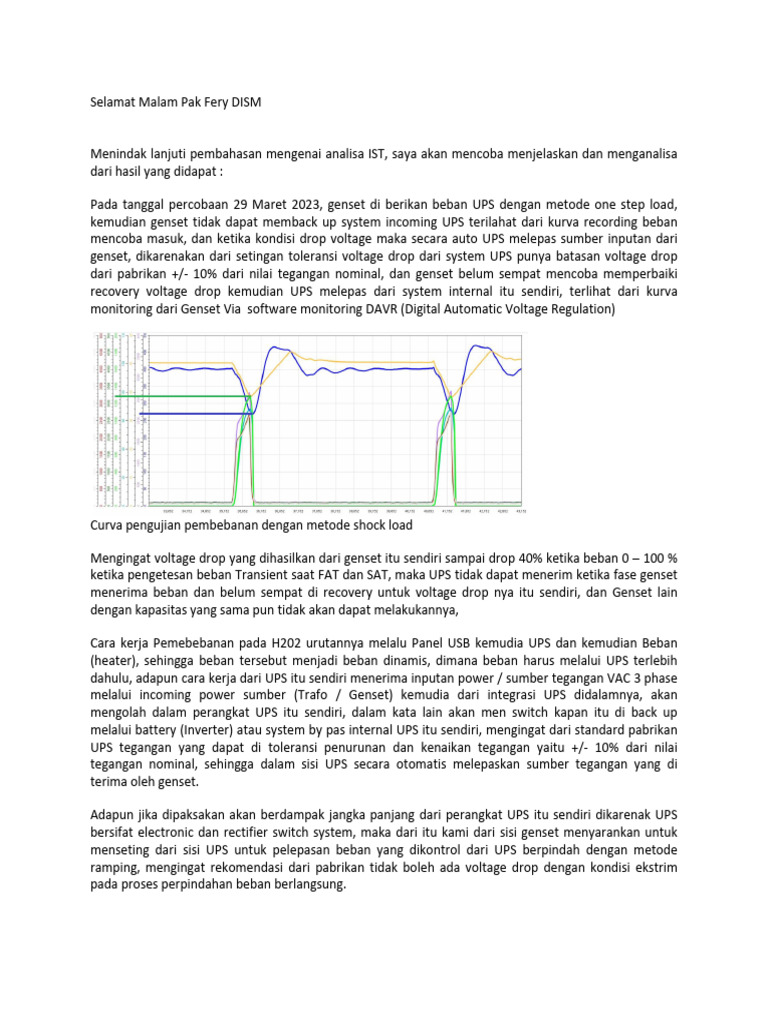 Analisa Resume IST Genset | PDF
