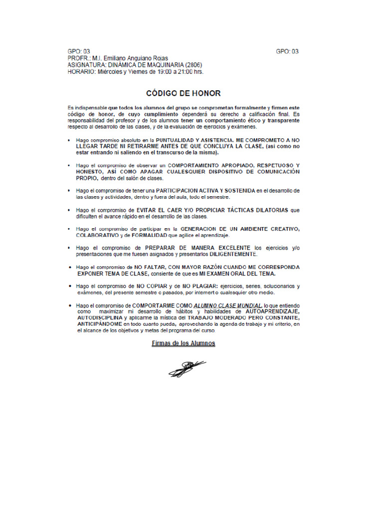CodigoDeHornor Vazquez Albor Ricardo DINAMICA | PDF