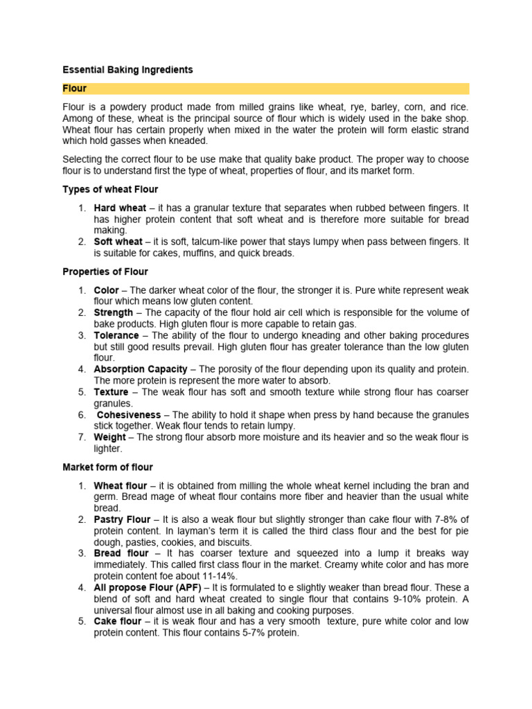 Chapter 3 - Baking Information | PDF | Flour | Breads